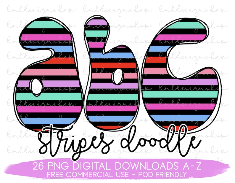Retro Doodle Letters Png Retro Font Png Retro Sublimation - Etsy