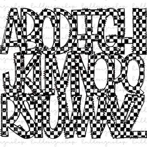 Checker Doodle Letters Png, Checker Font Png, Kids Sublimation Designs ...