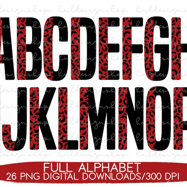 Red and Black Doodle Letters - Etsy