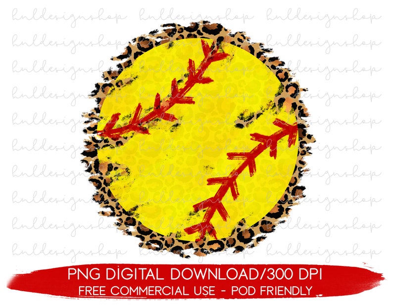 Softball Png, Softball Distressed Leopard Png, Softball Sublimation ...