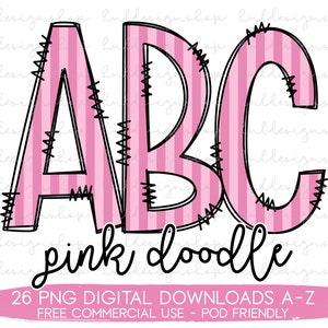 Pink Doodle Letters Png, Pink Font Png, Pink Letter Sublimation Shirt ...