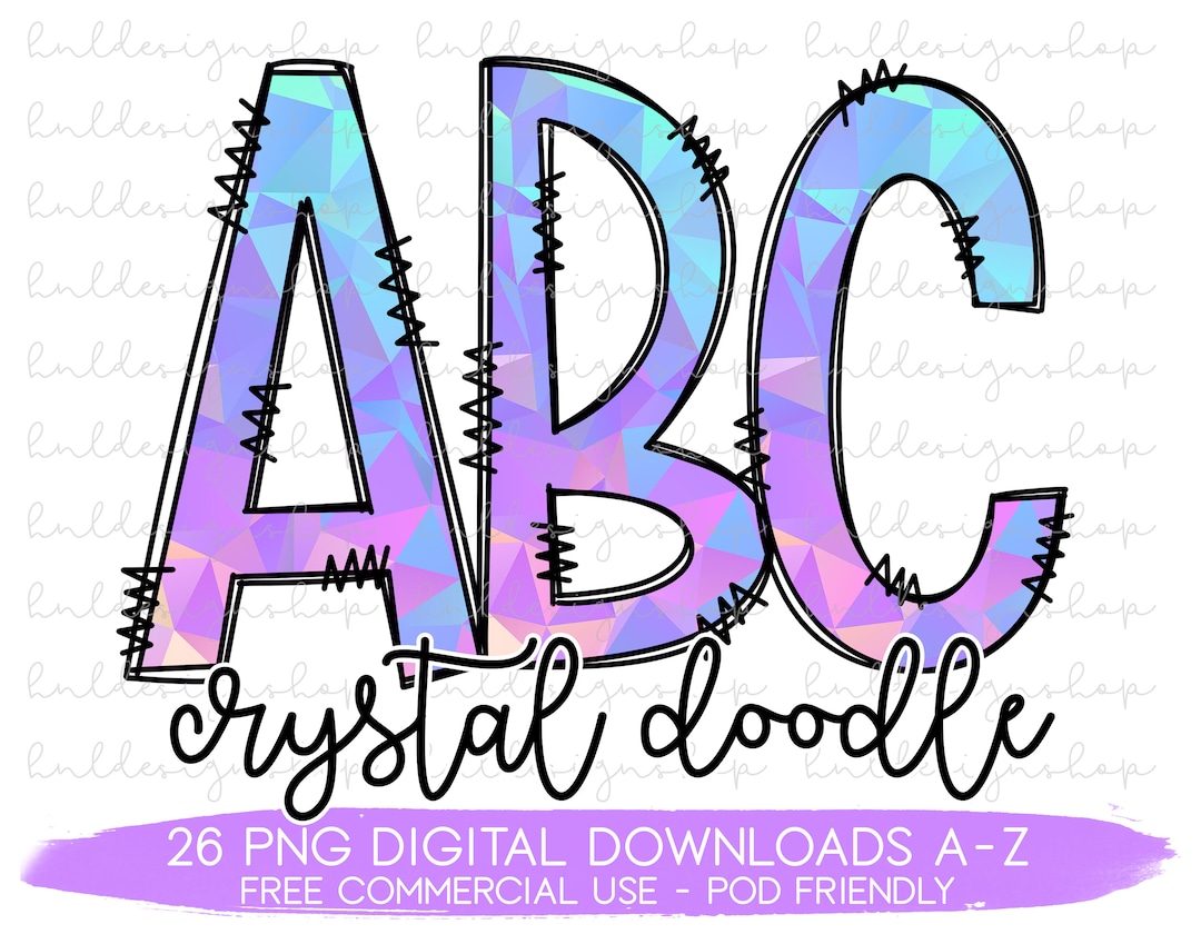 Crystal Doodle Letters Png, Crystal Font Png, Crystal Sublimation Shirt ...