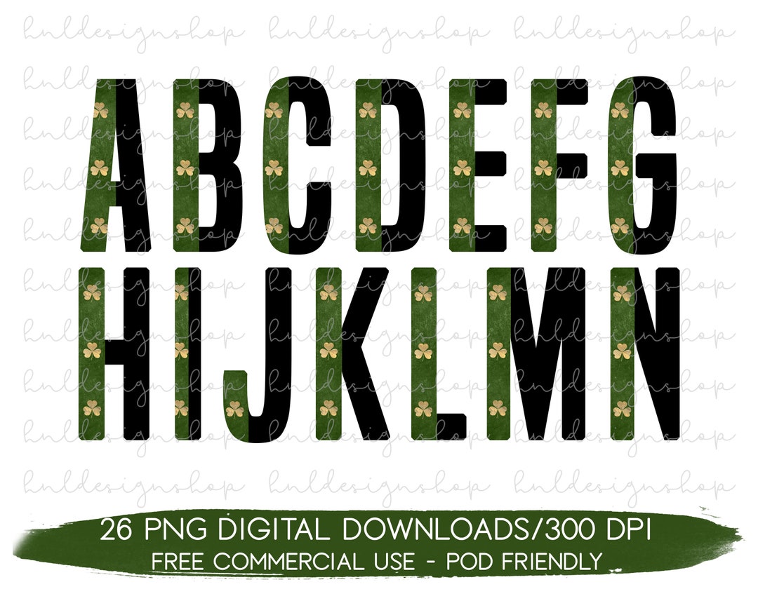 Shamrock Font Png, St Patricks Day Letters Png, St Patricks Day ...
