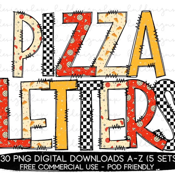 Pizza Letters Png - Etsy