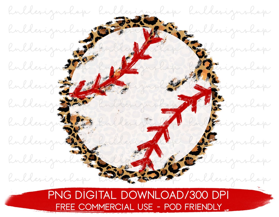 Baseball Png, Baseball Distressed Leopard Png, Baseball Sublimation ...
