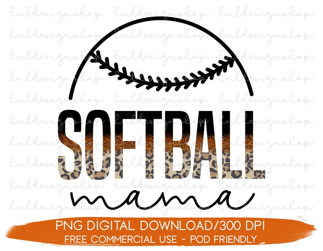 Orange Glitter Softball Mama Png, Orange Softball Team Colors ...