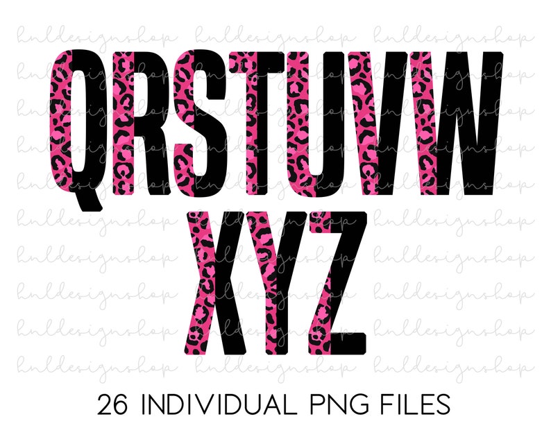Pink Leopard Print Letters PNG Leopard Font Png Leopard - Etsy