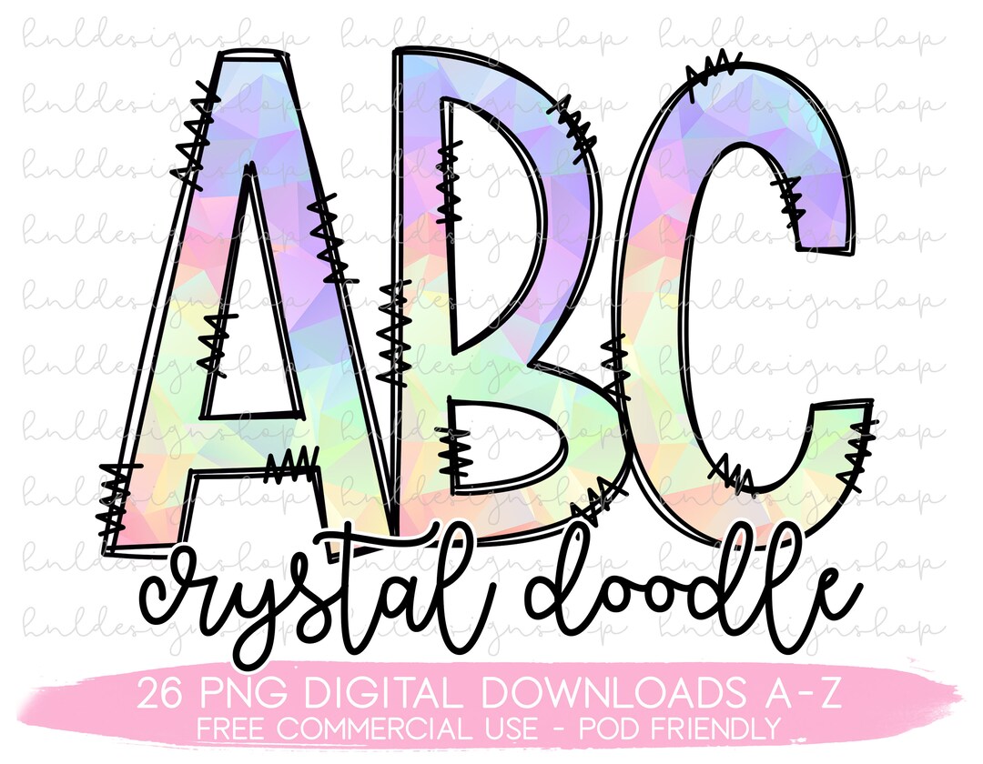 Crystal Doodle Letters Png, Crystal Font Png, Crystal Sublimation Shirt ...