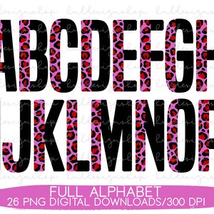 Valentines Day Letters PNG, Pink Leopard Print Letters PNG, Valentines ...
