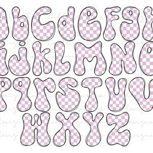 Set of 6 Checker Doodle Letters Png, Checker Font Png, Easter ...