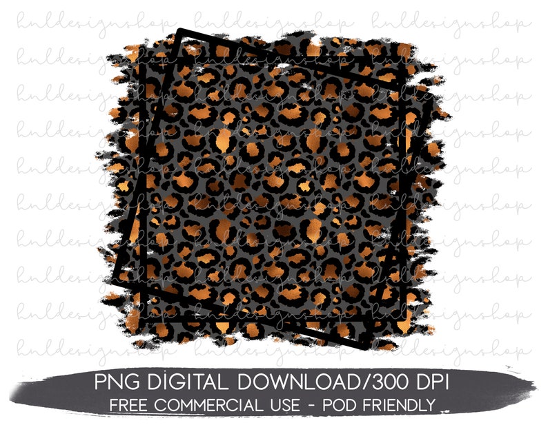 Leopard Frame Png Distressed Leopard Print Background - Etsy