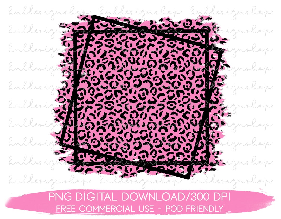 Pink Leopard Print Backsplash, Leopard Frame PNG, Distressed Leopard ...