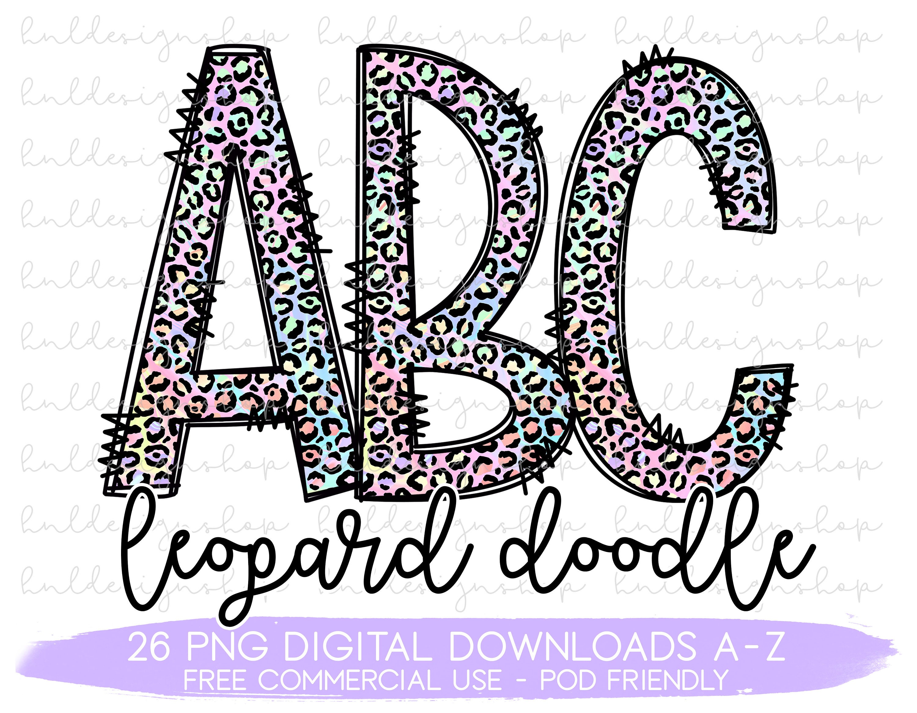 Leopard Print Doodle Letters PNG, Leopard Font Png, Leopard Print ...