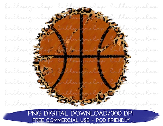 Basketball Png Basketball Distressed Leopard Png Basketball | Etsy