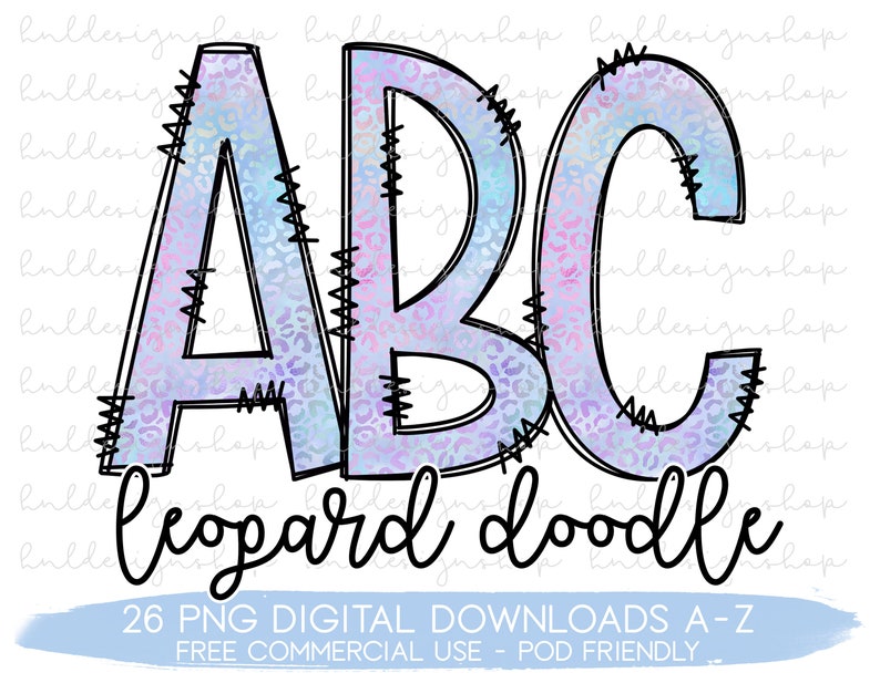 Leopard Print Doodle Letters PNG, Leopard Font Png, Leopard Print ...