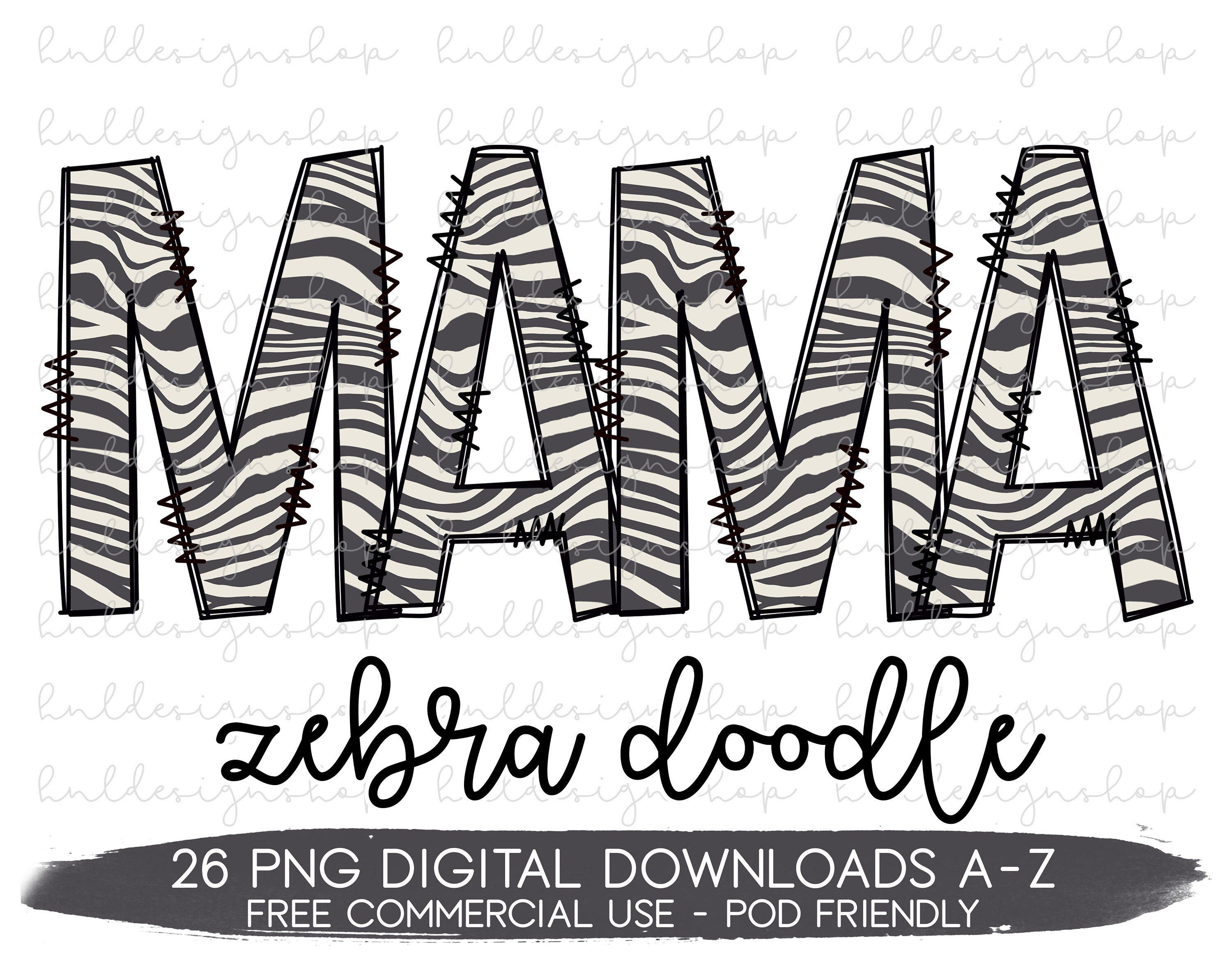 Zebra Print Doodle Letters PNG Zebra Font Png Zebra Print - Etsy