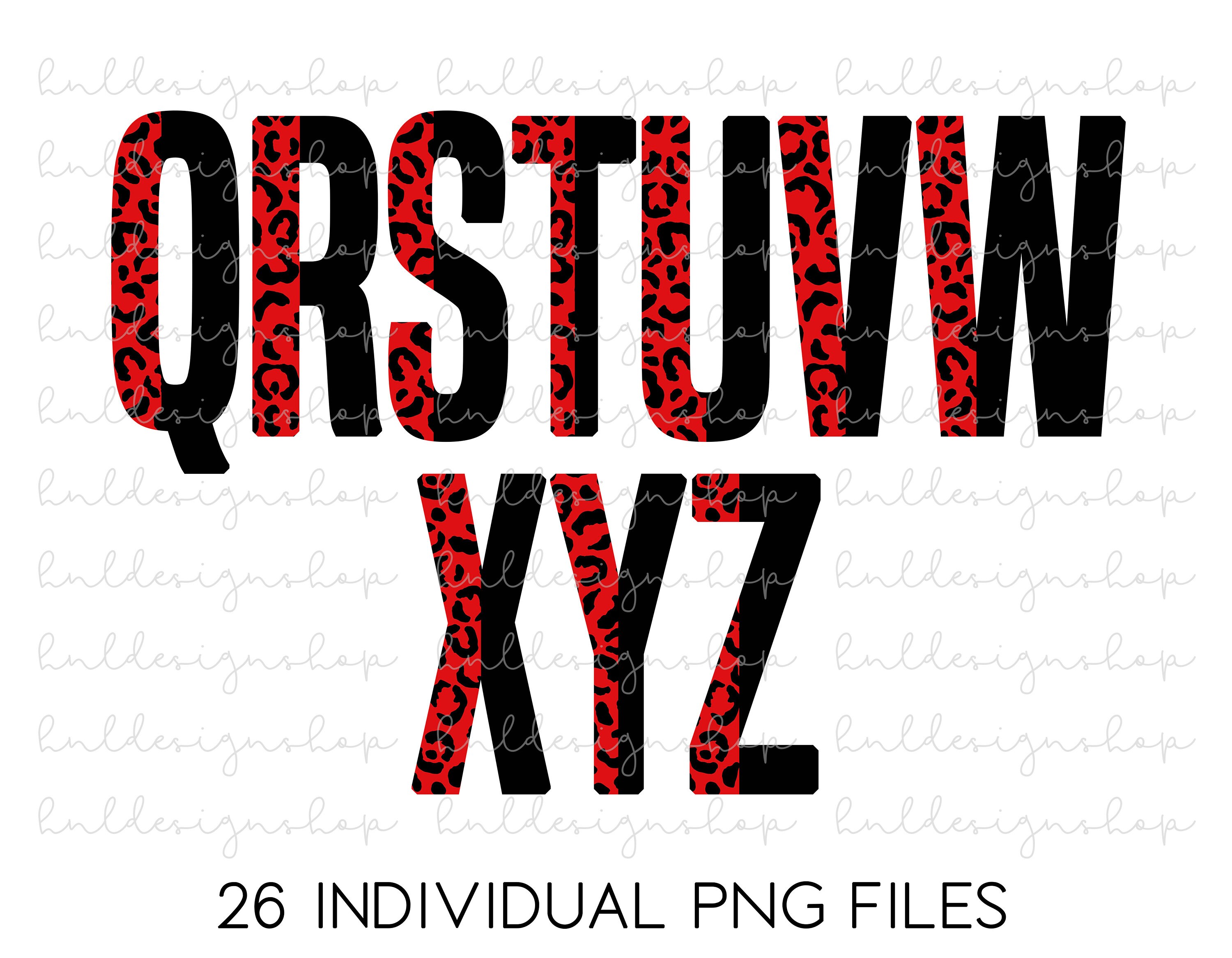 Red Leopard Print Png Commercial Use Letters Png Full | Etsy