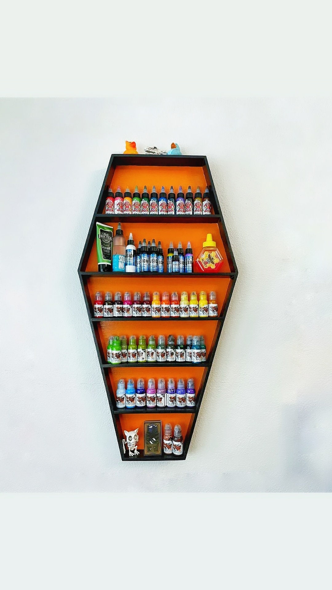 Coffin Shelf Coffin Wall Shelf Tattoo Ink Shelf 3 Foot Tall - Etsy