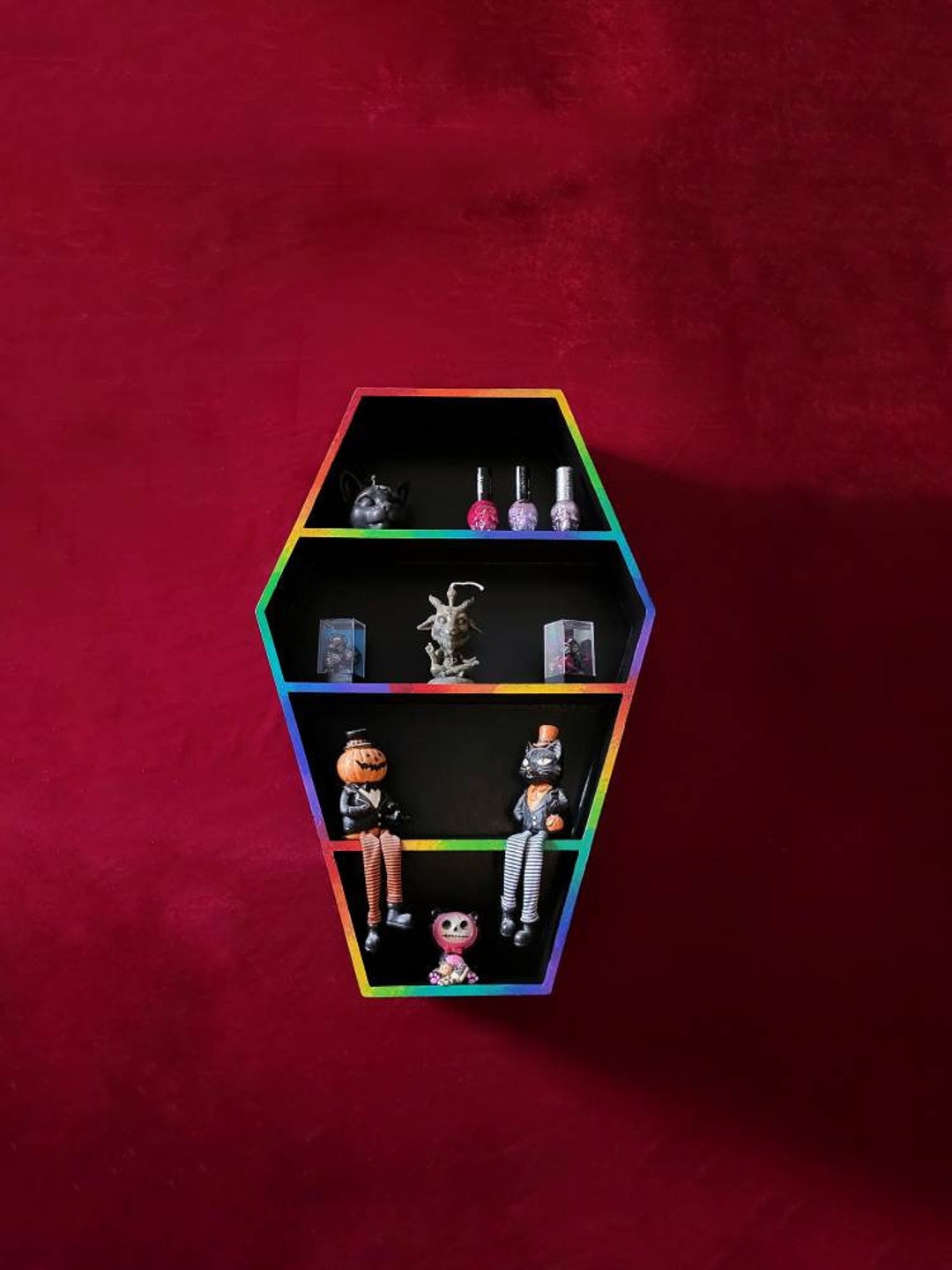 Coffin Shelf, Coffin Wall Shelf, Dark Academia Decor, Crystal Display ...