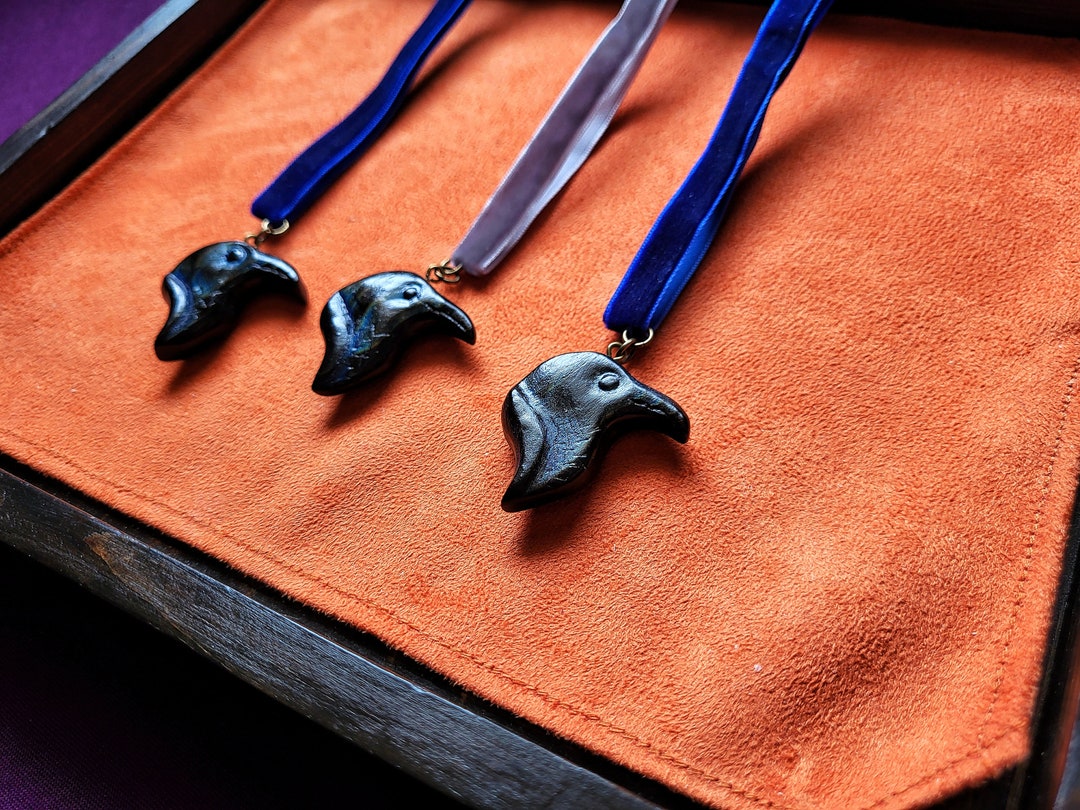 Raven Choker Necklace, Carved Raven Jewelry, Gothic Raven Choker, Crow ...