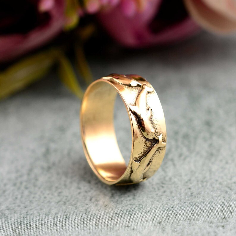 Handmade Gold Brass Dolphin Ring: Ocean Pod Band - Etsy