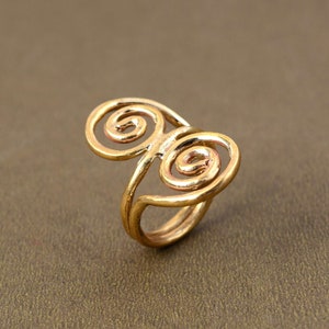 Spiral Ring, Double Coil Spiral Ring, Rings, Gift for Her, Brass Spiral ...