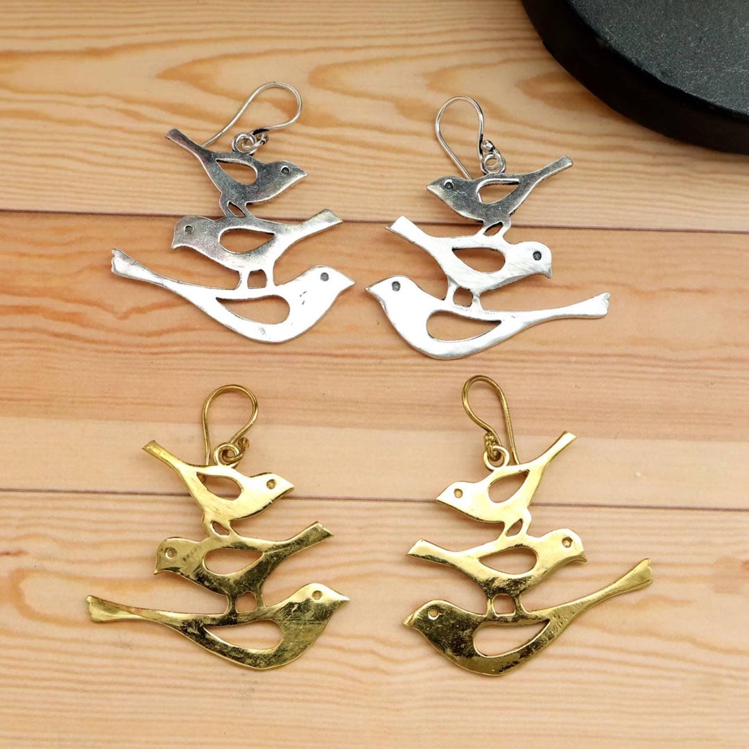 Dainty Gold Bird Earrings: Lightweight Sparrow Jewelry - Etsy