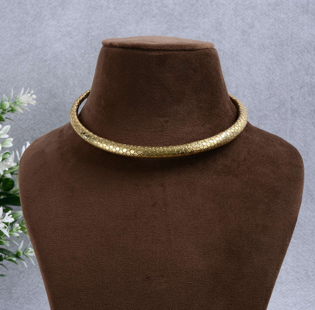 Choker Necklace, Collar Necklace, Brass Necklace, Girls Choker, Boho ...