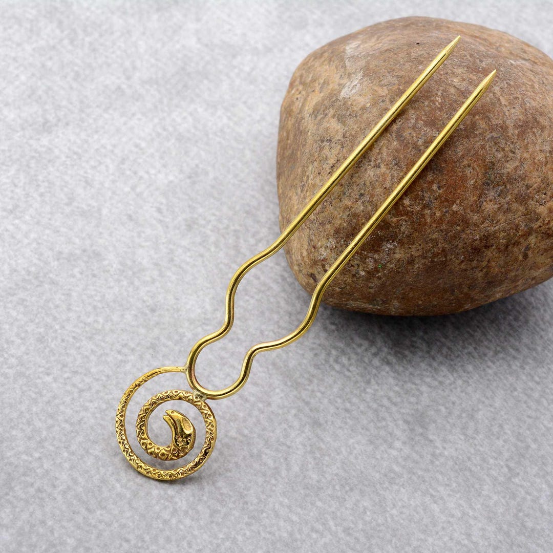 Gold Snake Hair Pin , Hair Accessories , Bridal Hair Piece , Bun Hair ...