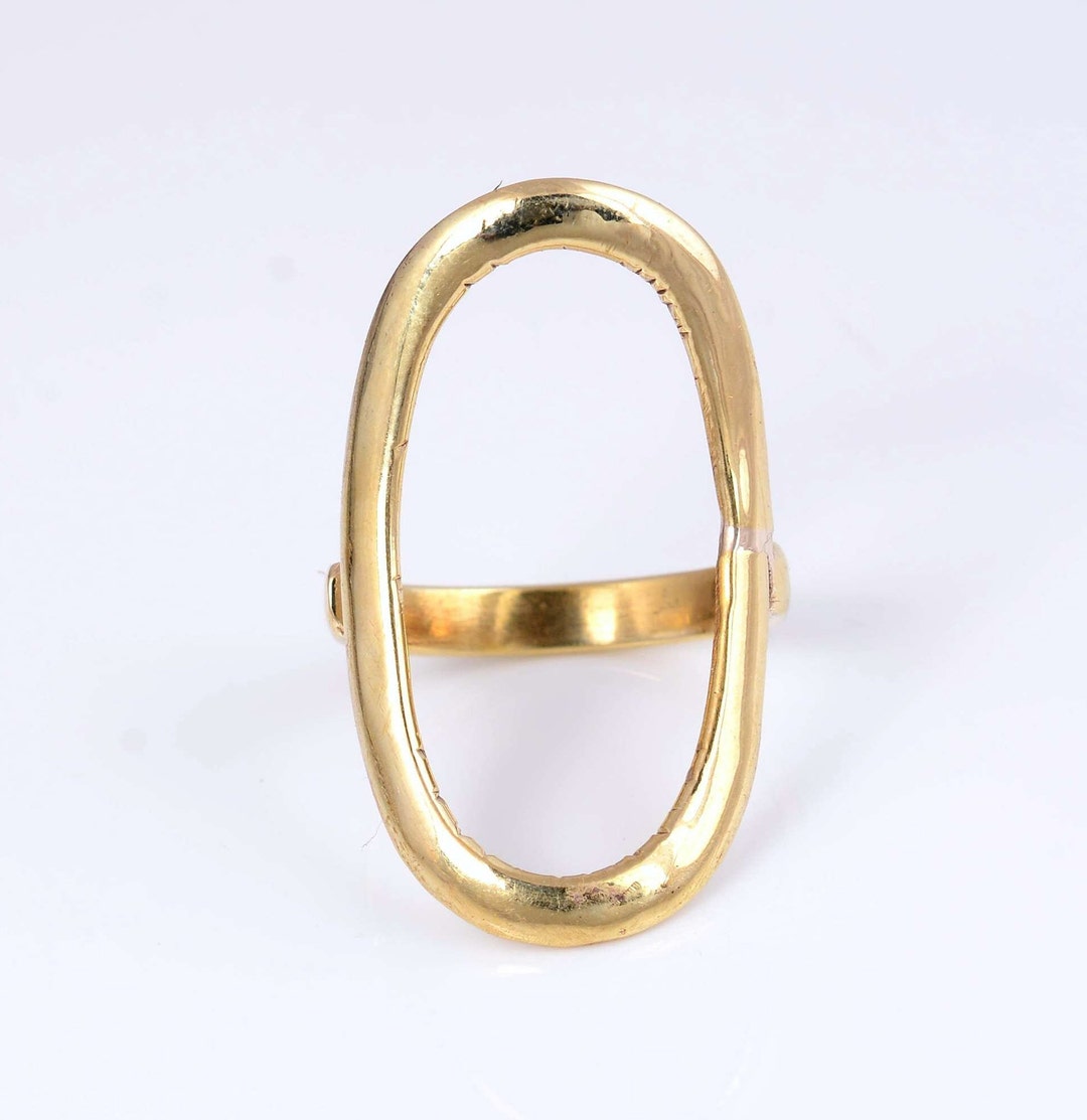 Oval Ring, Large Oval Ring, Simple Oval Ring, Gold Oval Karma Ring ...