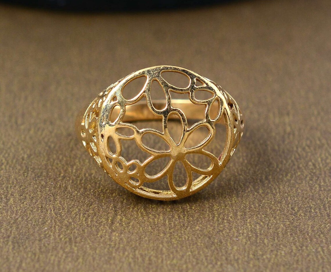 Gold Filigree Ring Gold Lace Ring Boho Gold Ring Vintage - Etsy