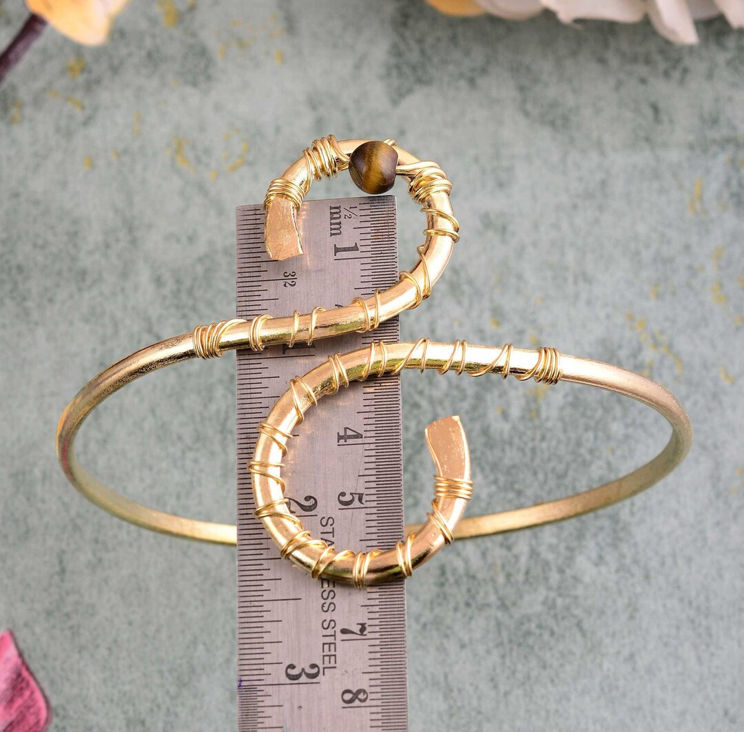 Upper Arm Cuff Arm Band Spiral, Gold Arm Band Arm Cuff, Minimalist ...