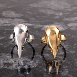 Raven Skull Ring, Viking Crow Head Ring, Raven Head Ring, Nordic Bird ...