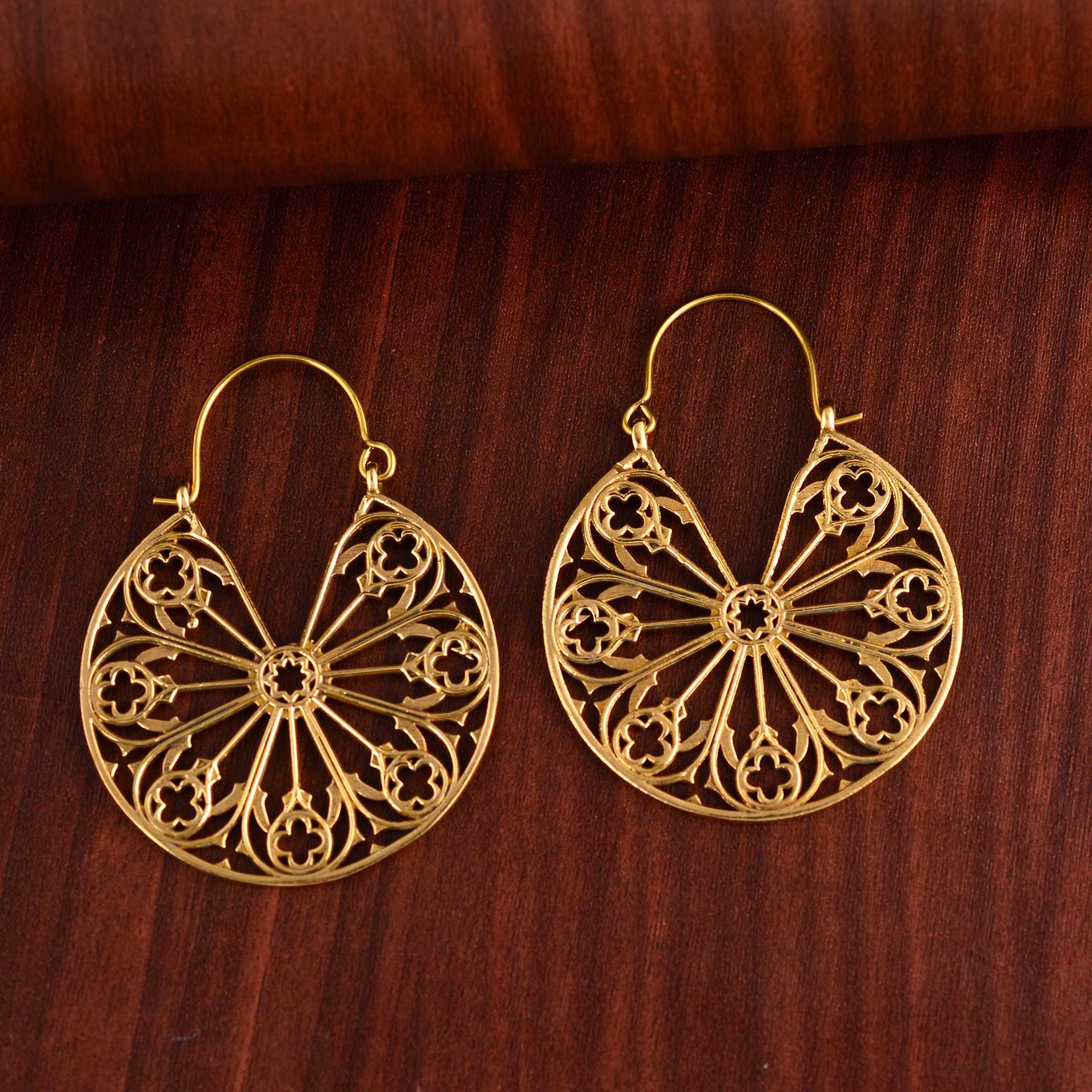 Boho Mandala Hoop Earrings Mandala Earrings Tribal Earrings - Etsy