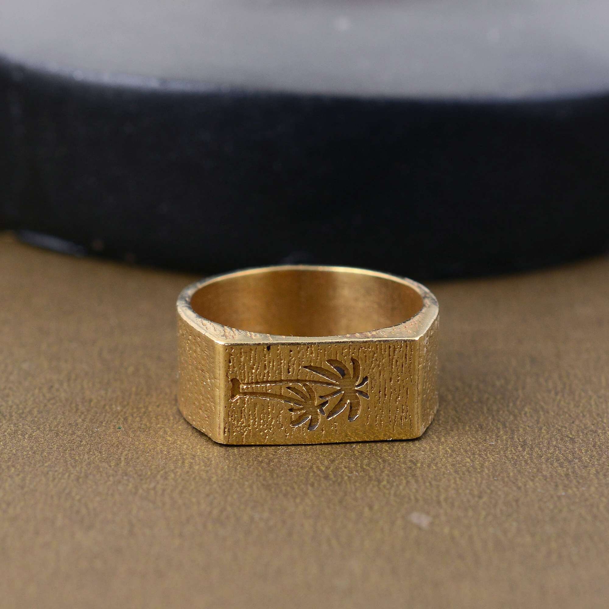 Palm Tree Ring Tropical Ring Palm Tree Jewelry Signet Ring | Etsy