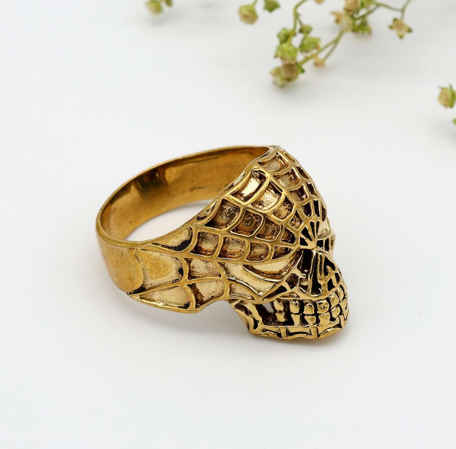 Spider-man Skull Ring: Gothic Biker Jewelry - Etsy