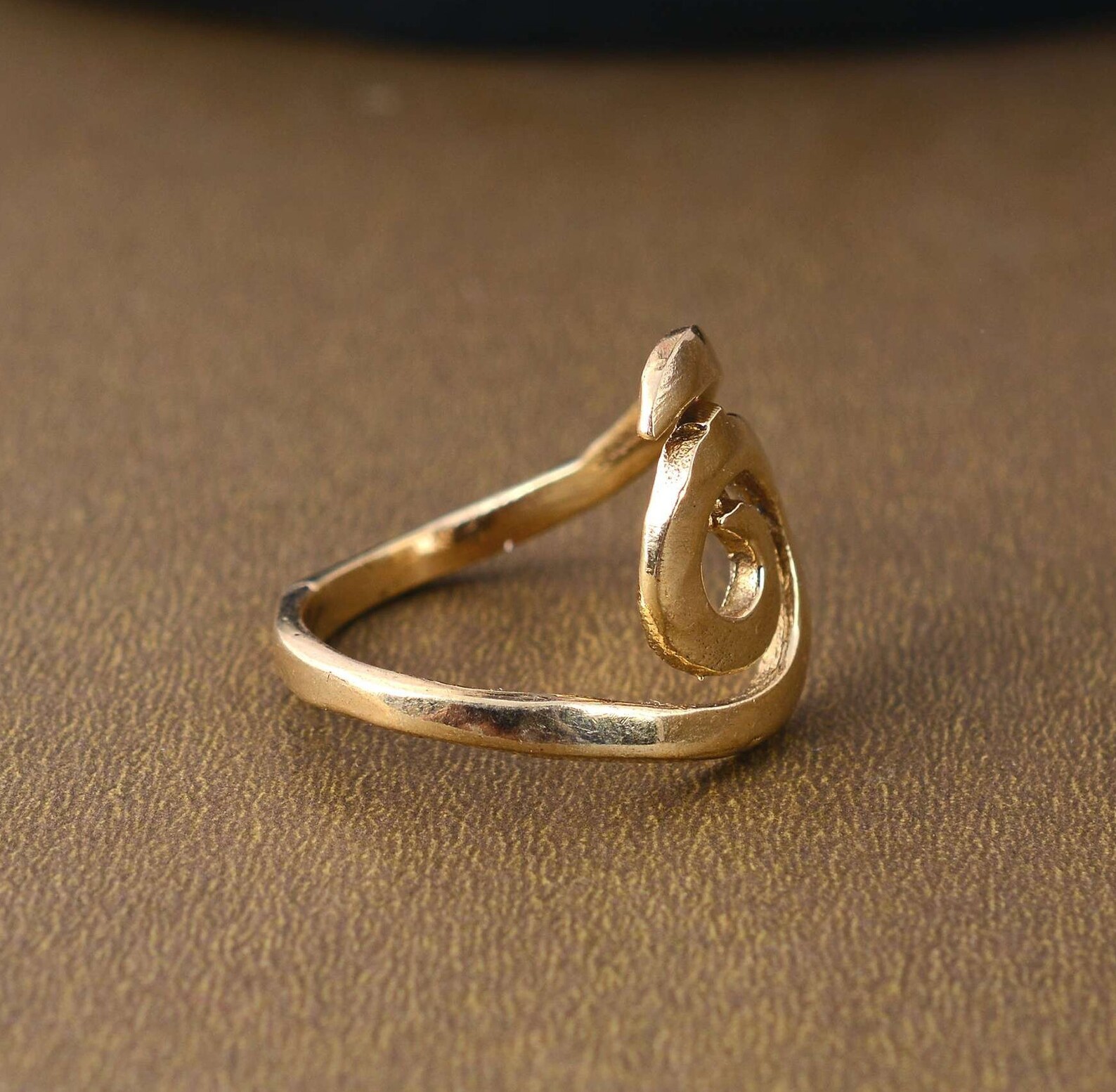 Handmade Brass Spiral Ring: Adjustable Swirl Band - Etsy