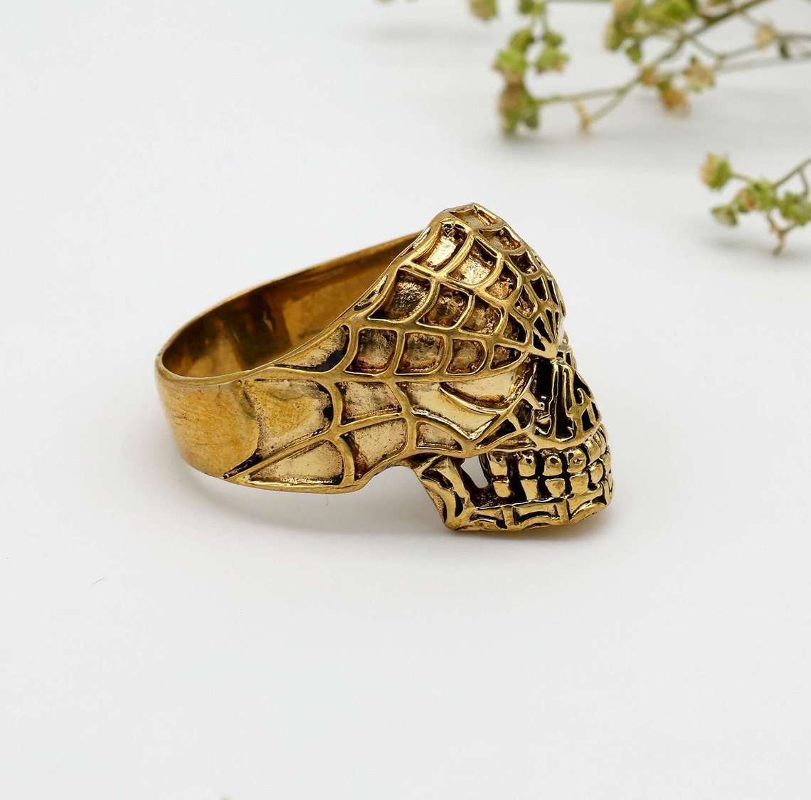 Spider-man Skull Ring: Gothic Biker Jewelry - Etsy