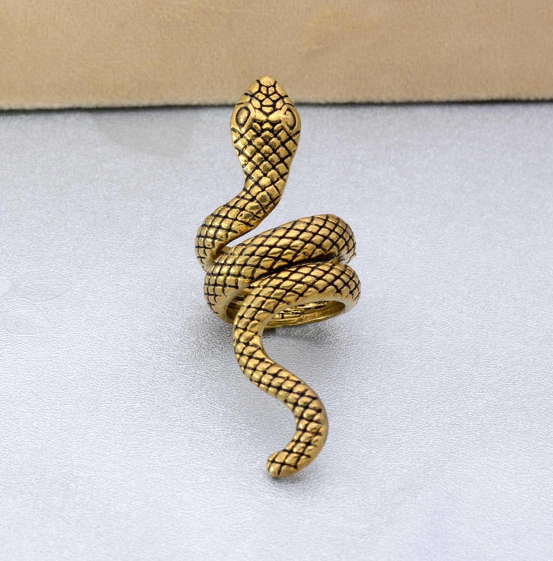 Gold Serpent Ring: Witchy Snake Jewelry Gift - Etsy