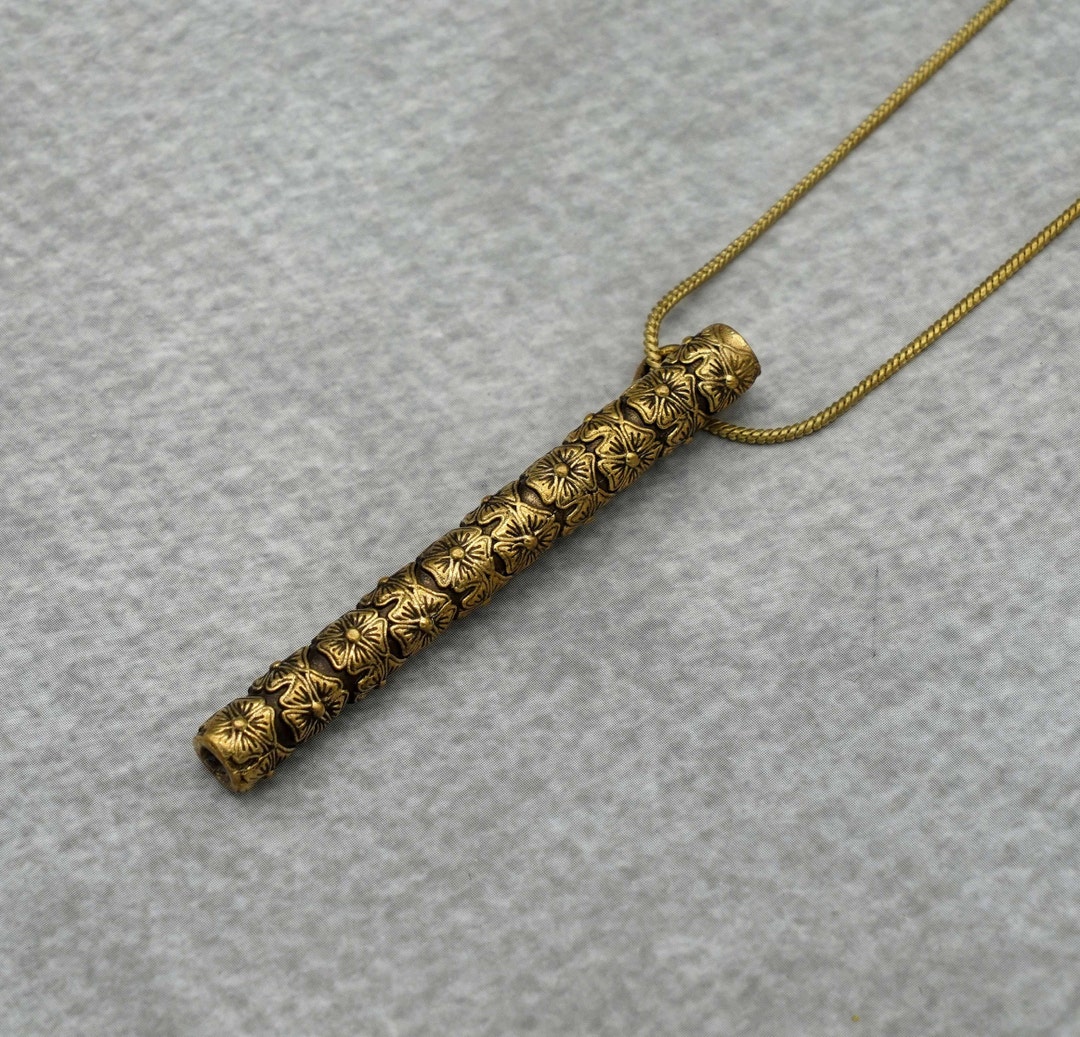 Straw Tubes Gold Necklace, Flower Tube Pendants, Tribal Jewelry ...