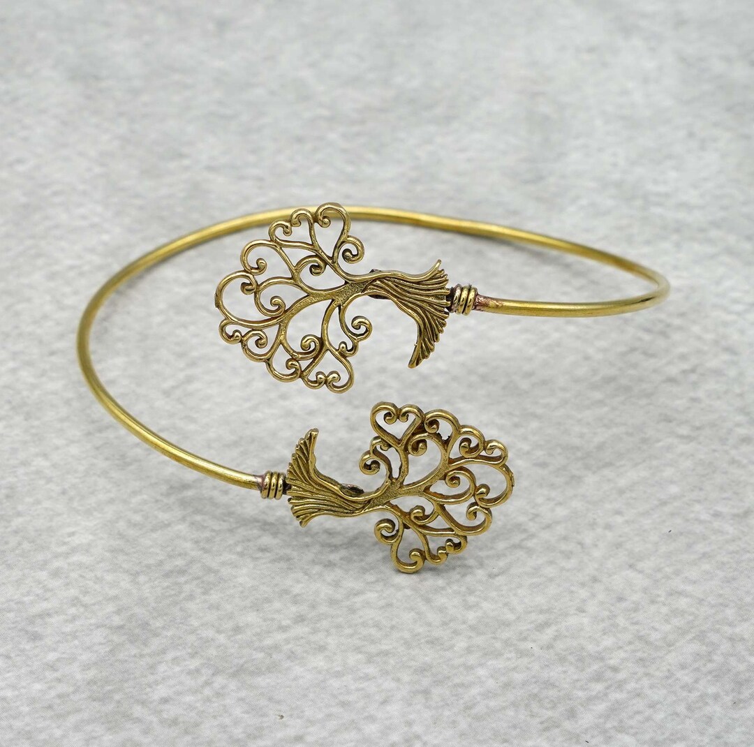 Tree Minimalist Arm Cuff, Gold Arm Band, Gold Upper Arm Cuff Bracelet ...