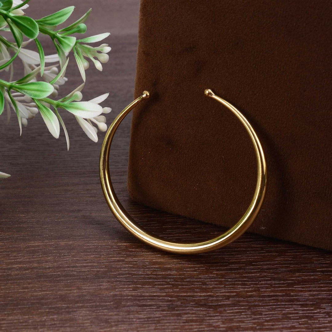 Open Cuff Bracelet, Gold Cuff Bangle, Gold Plated Bangle Bracelet, Open ...