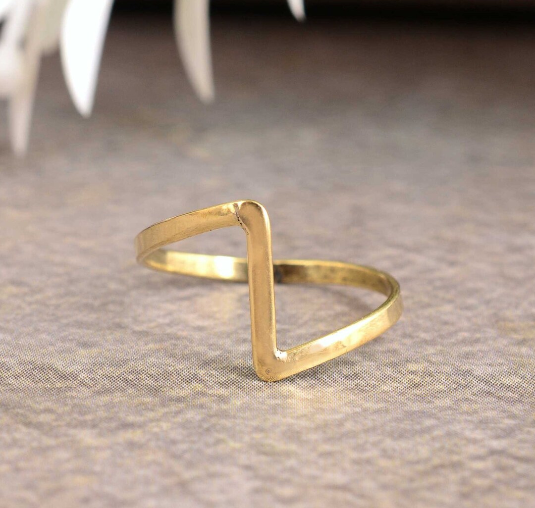 Minimalist Ring, Stacking Ring, Flat Bar Ring, Thin Ring, Horizontal ...