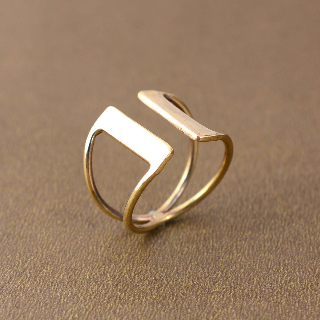 Open Bar Ring,parallel Bar Ring,double Bar Ring,gold Bar Ring,modern ...