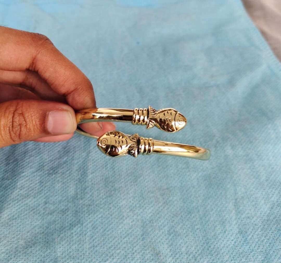 Gold Adjustable Fish Cuff Bracelet, Fish Lovers, Sealife Open Unique ...