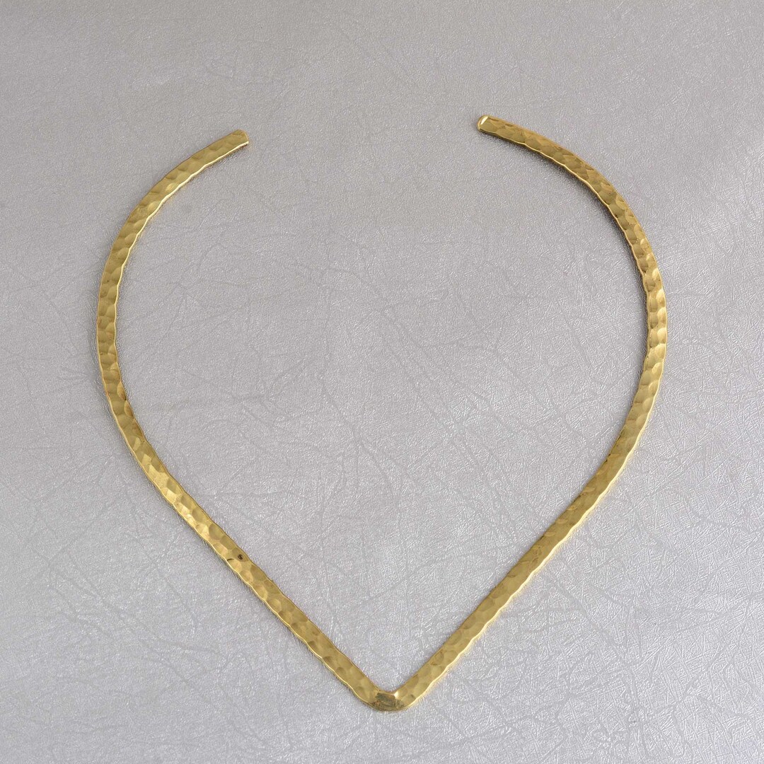 Golden Hammered Open Choker Cuff - Etsy