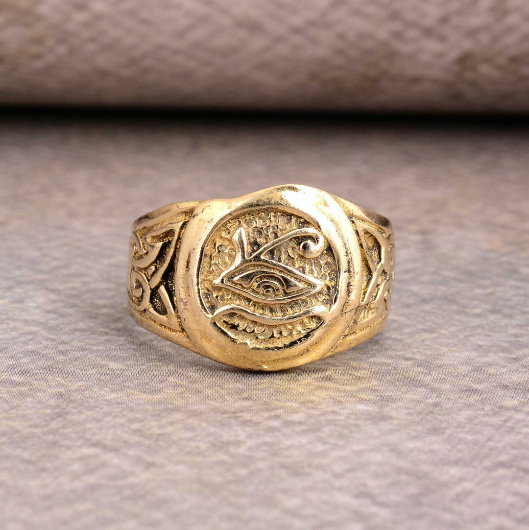 Men's All Seeing Eye Signet Ring: Protection Jewelry Gift - Etsy