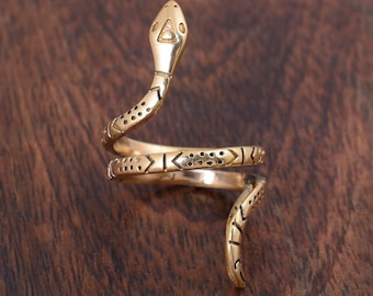 Adjustable 18k Gold Plated Snake Ring - Etsy