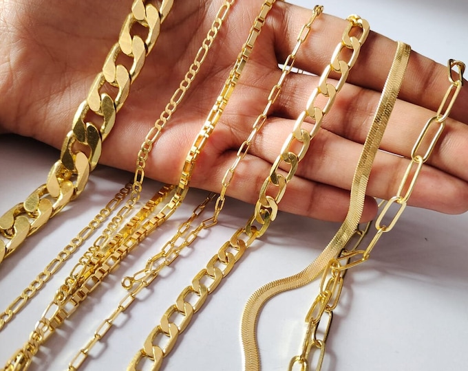 Gold Chain Necklace, Silver Chain Necklace, Snake Chain, Rope Chain ...