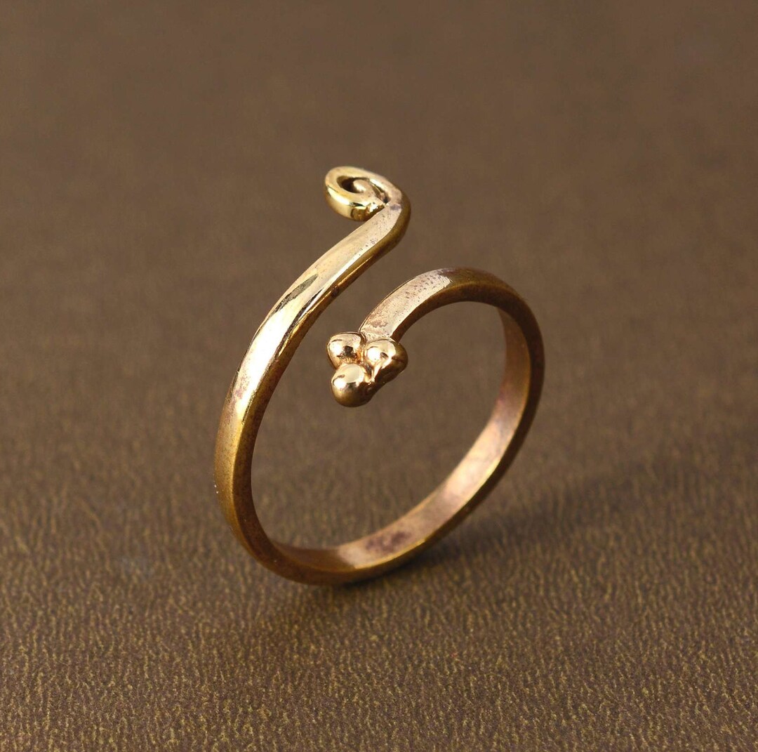 Spiral Toe Ring, Adjustable Gold Toe Ring, Stacking Ring, Boho Dainty ...